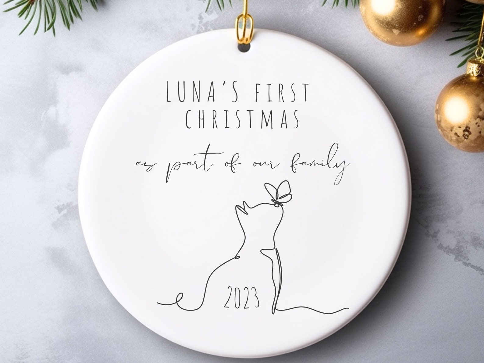 Personalized Cat First Christmas Ornament, Cats First Christmas, Cat ...
