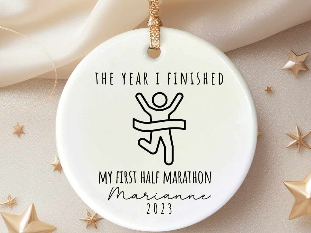 Custom Half Marathon Ornament for Marathon Finisher Gift, Personalized ...
