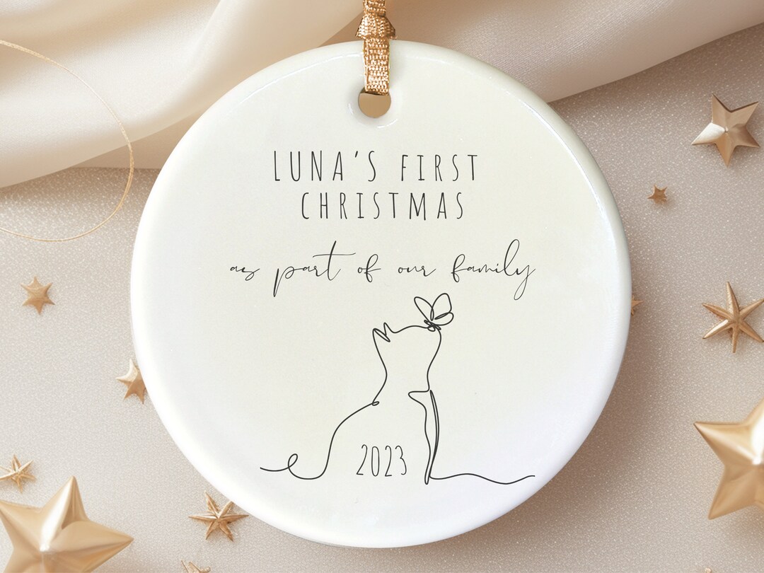 Personalized Cat First Christmas Ornament, Cats First Christmas, Cat ...