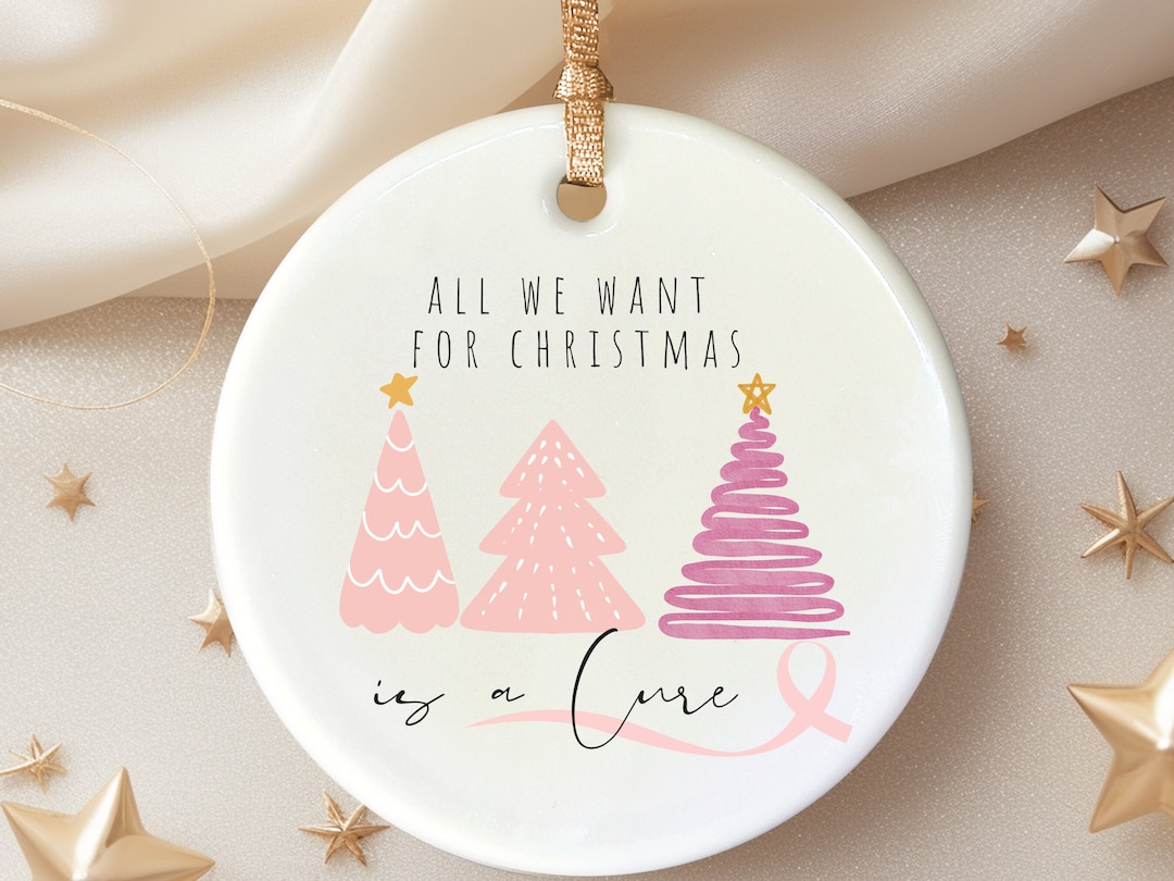 Breast Cancer Christmas Ornament, Cure Cancer Ornament Gift for Cancer ...