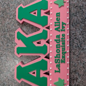 AKA Desk Sign: Alpha Kappa Alpha Sorority Dorm Decor, Pink & Green - Etsy