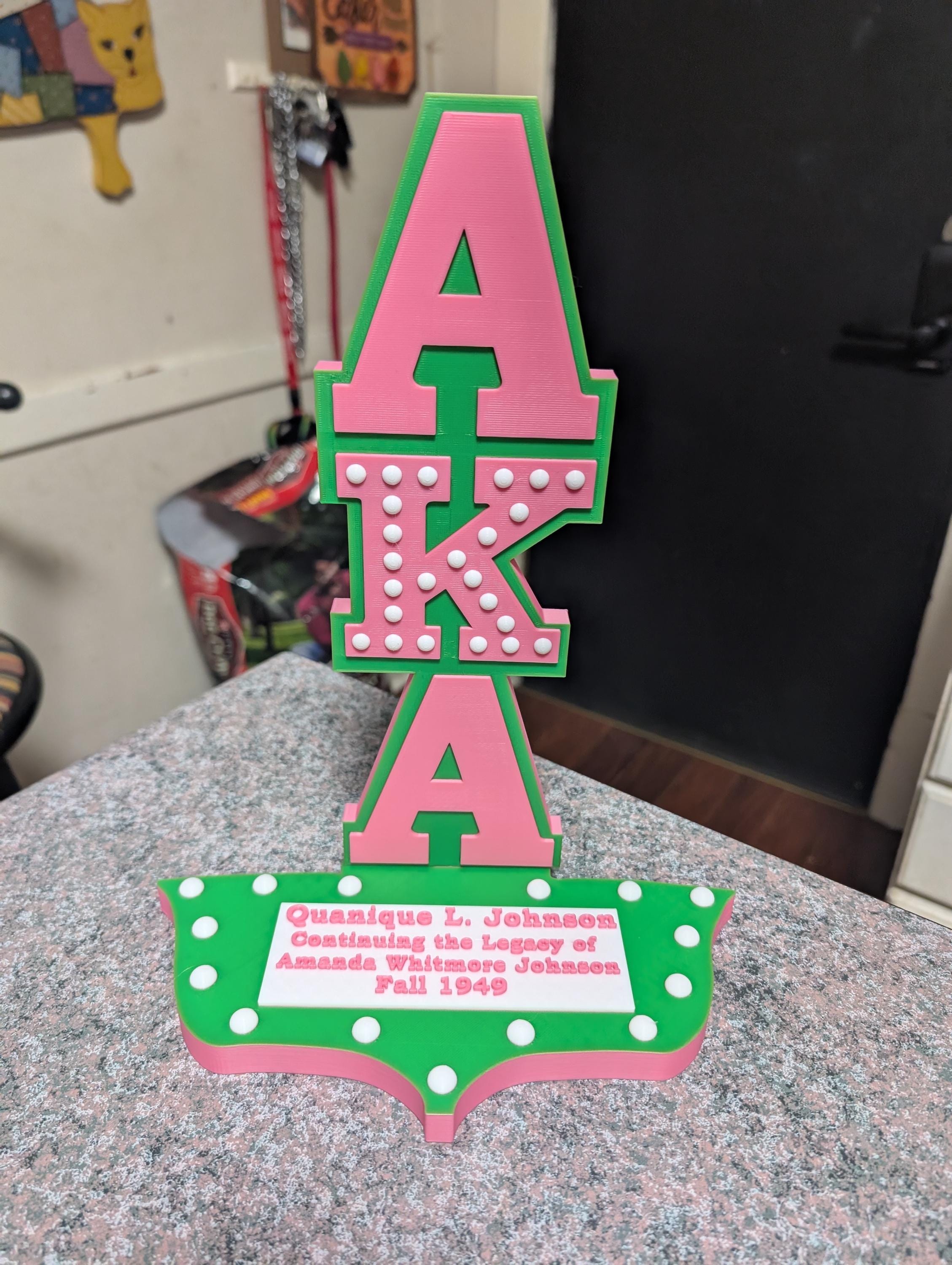 Alpha Kappa Alpha Sorority Plaque – Custom Name Greek Letter Dorm Decor ...