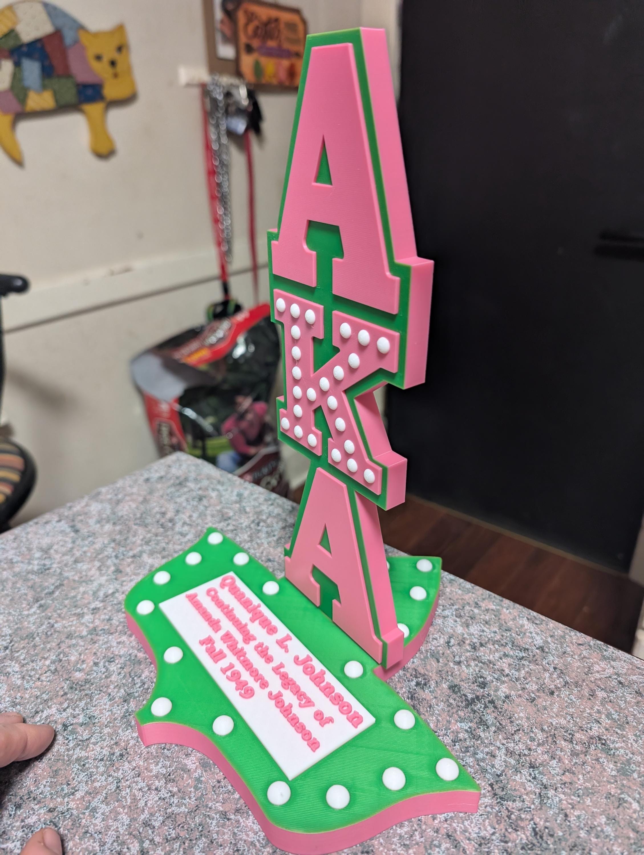 Alpha Kappa Alpha Sorority Plaque – Custom Name Greek Letter Dorm Decor ...