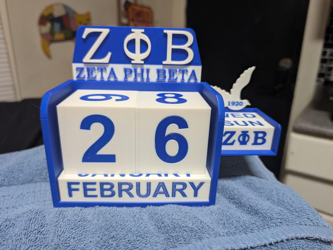 ZETA PHI BETA Desktop Calendar | 3D Print Sorority Merchandise | Divine ...