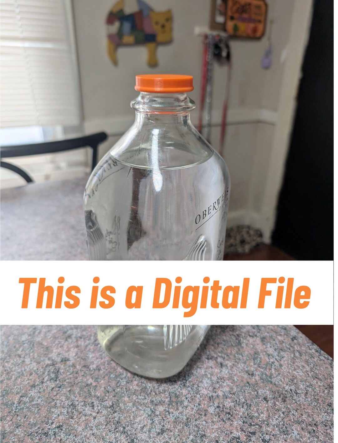 Milk Bottle Cap STL - 3D Print File for Kitchen - Digital File ...