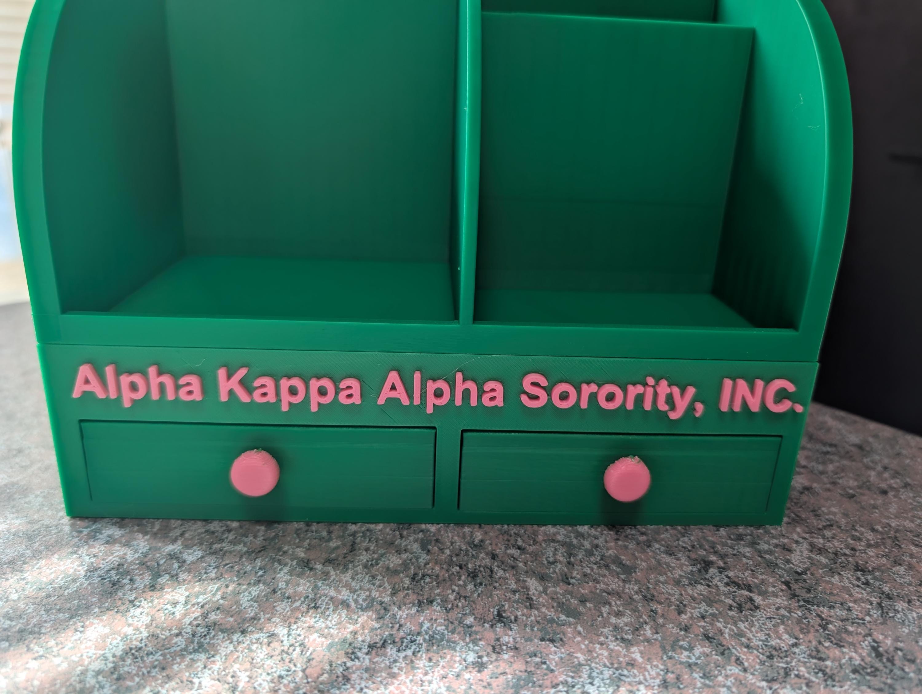 Alpha Kappa Alpha Desk Organizer, AKA Sorority Dorm Decor - Etsy