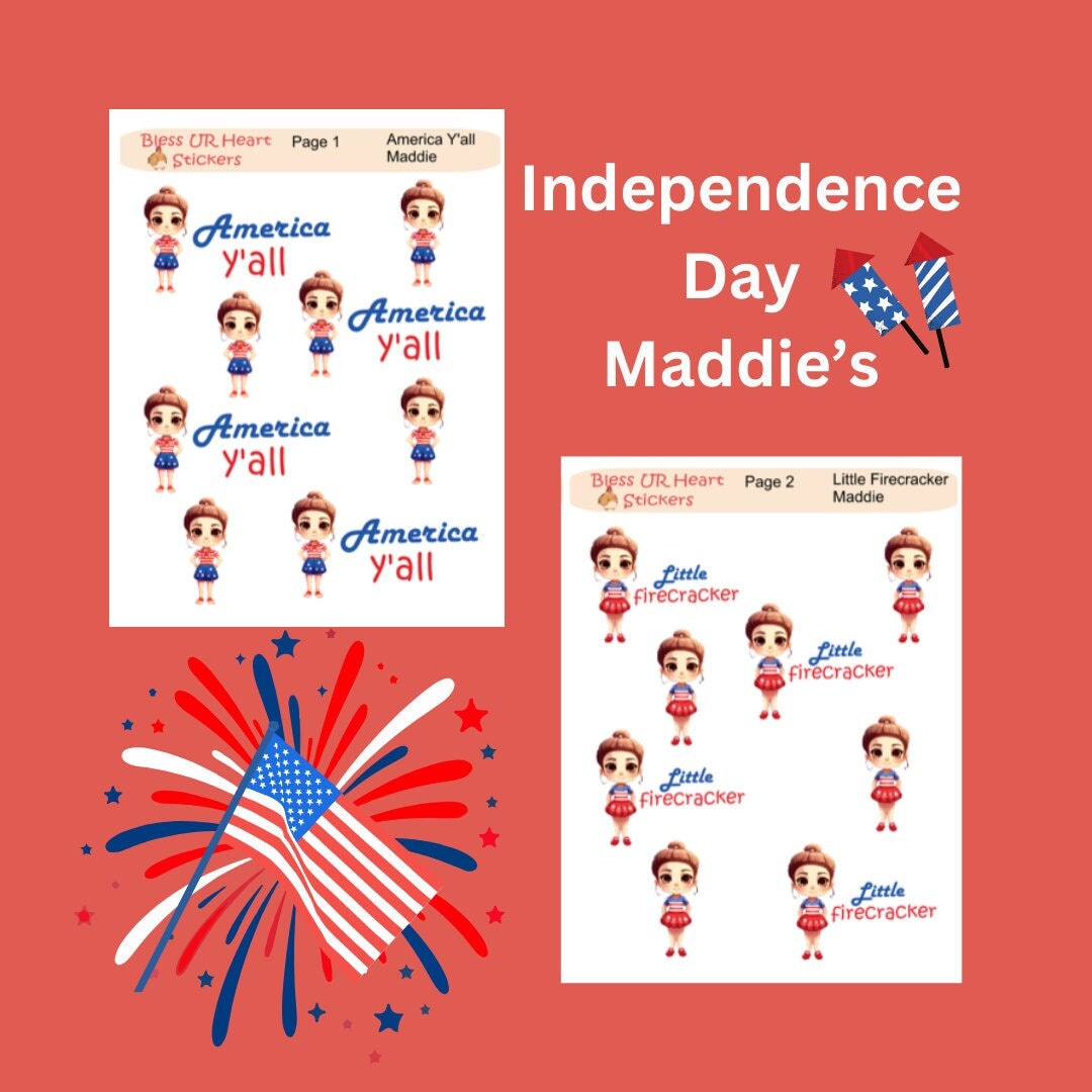 Maddie Icons/ Independence Day/ Planner Stickers - Etsy