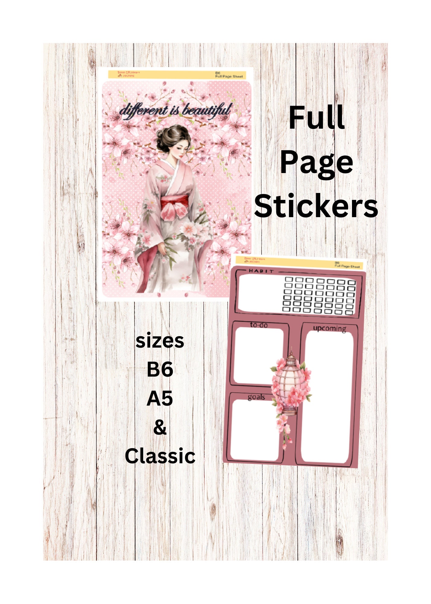 Full Page Sticker/ Monthly Dashboards/ Different Sizes - Etsy