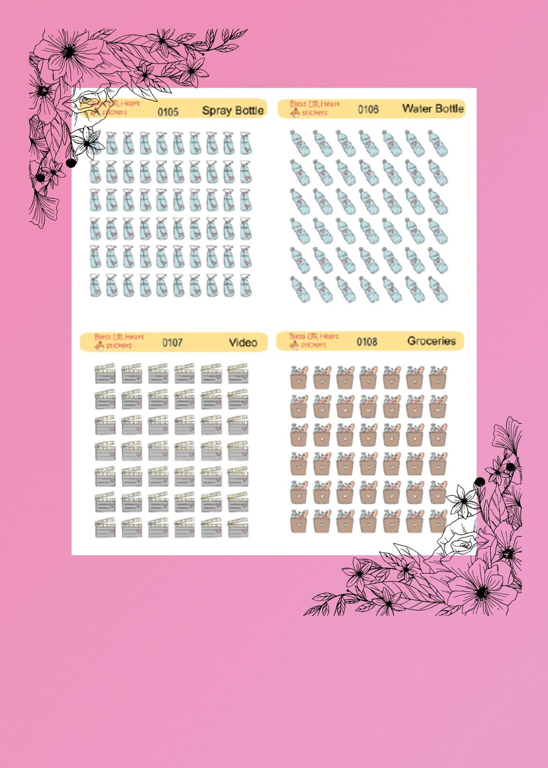 Icons/household/planner Stickers - Etsy