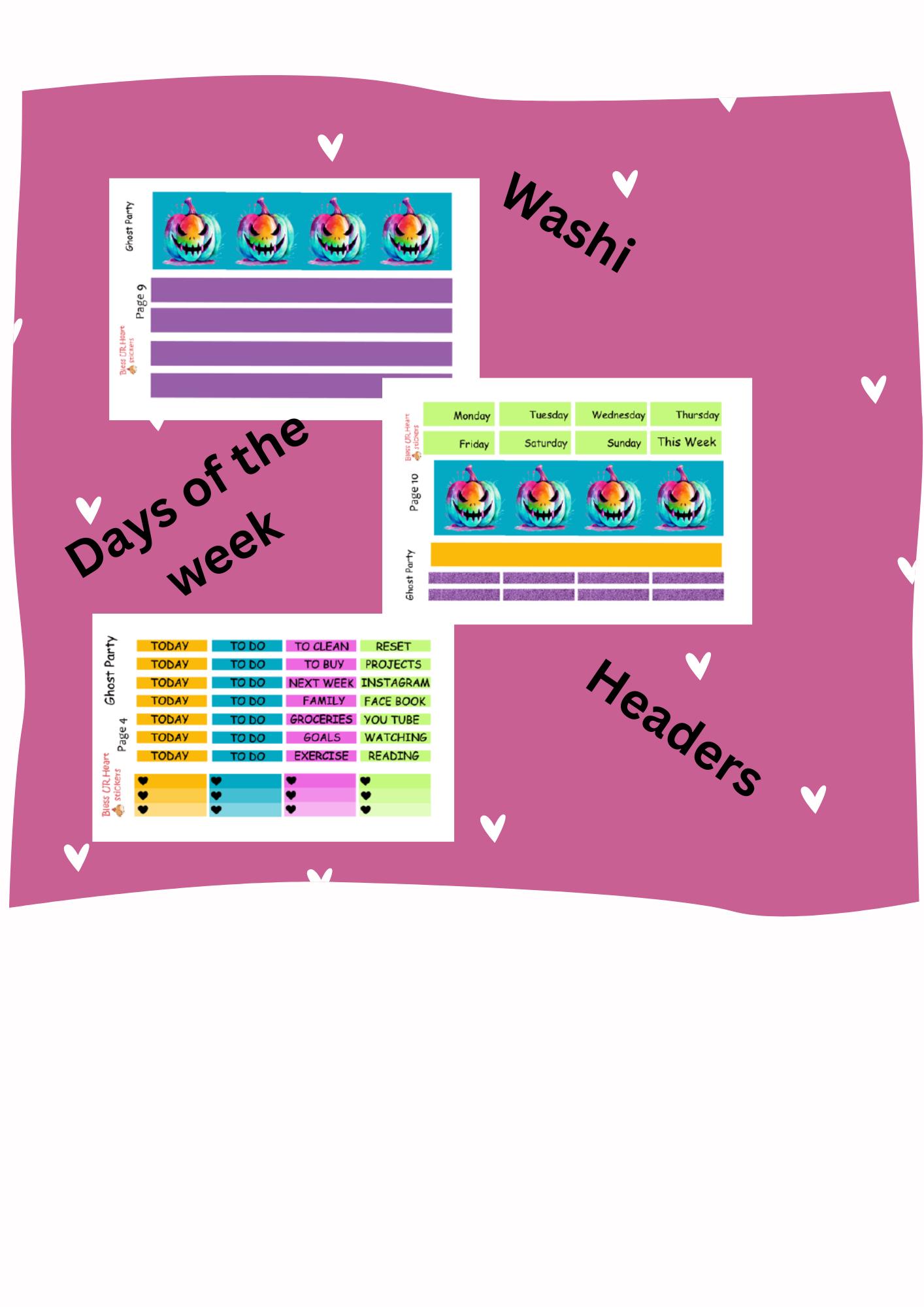 Ghost Party/ Vertical Kit/ Planner Stickers - Etsy