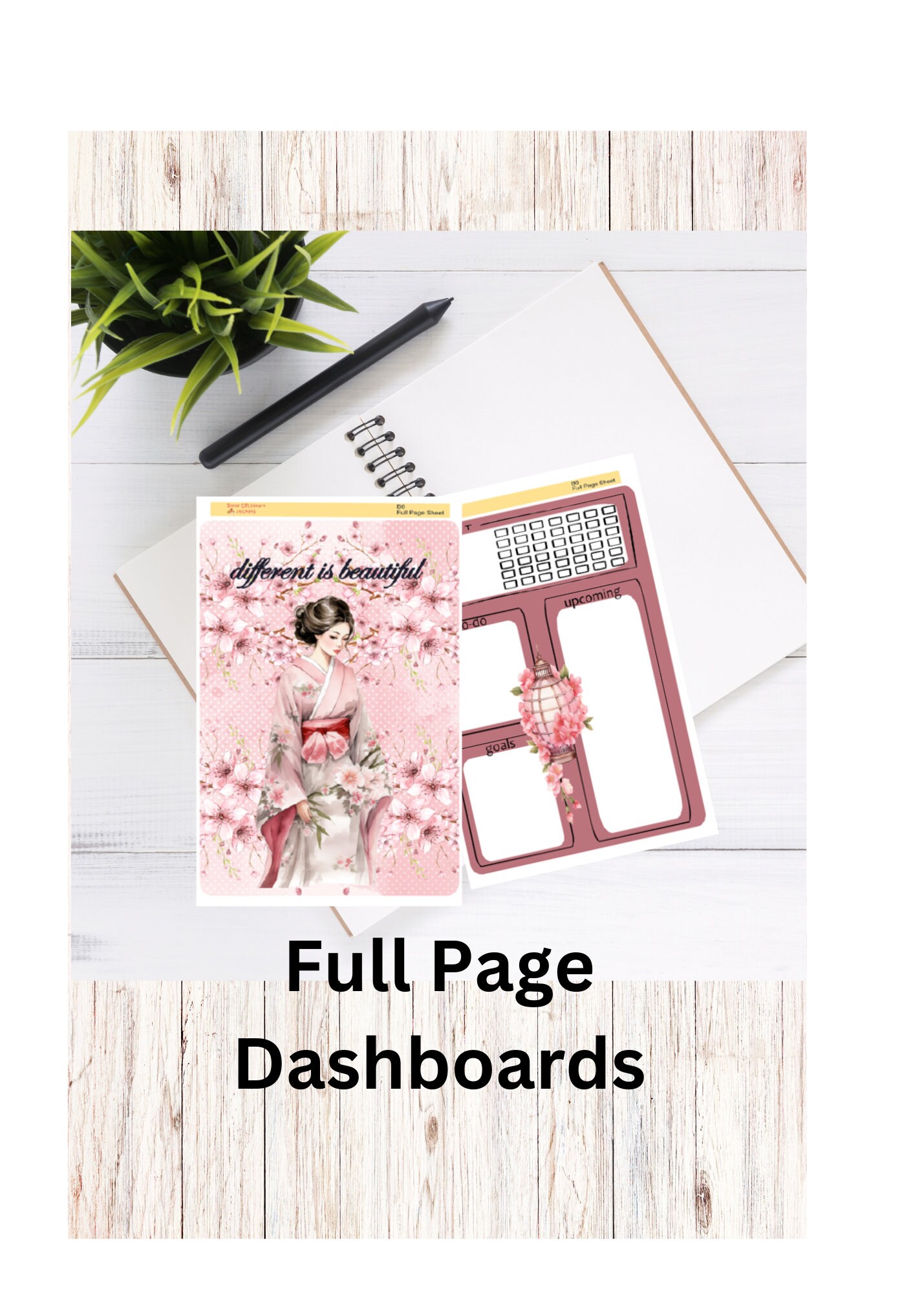Full Page Sticker/ Monthly Dashboards/ Different Sizes - Etsy