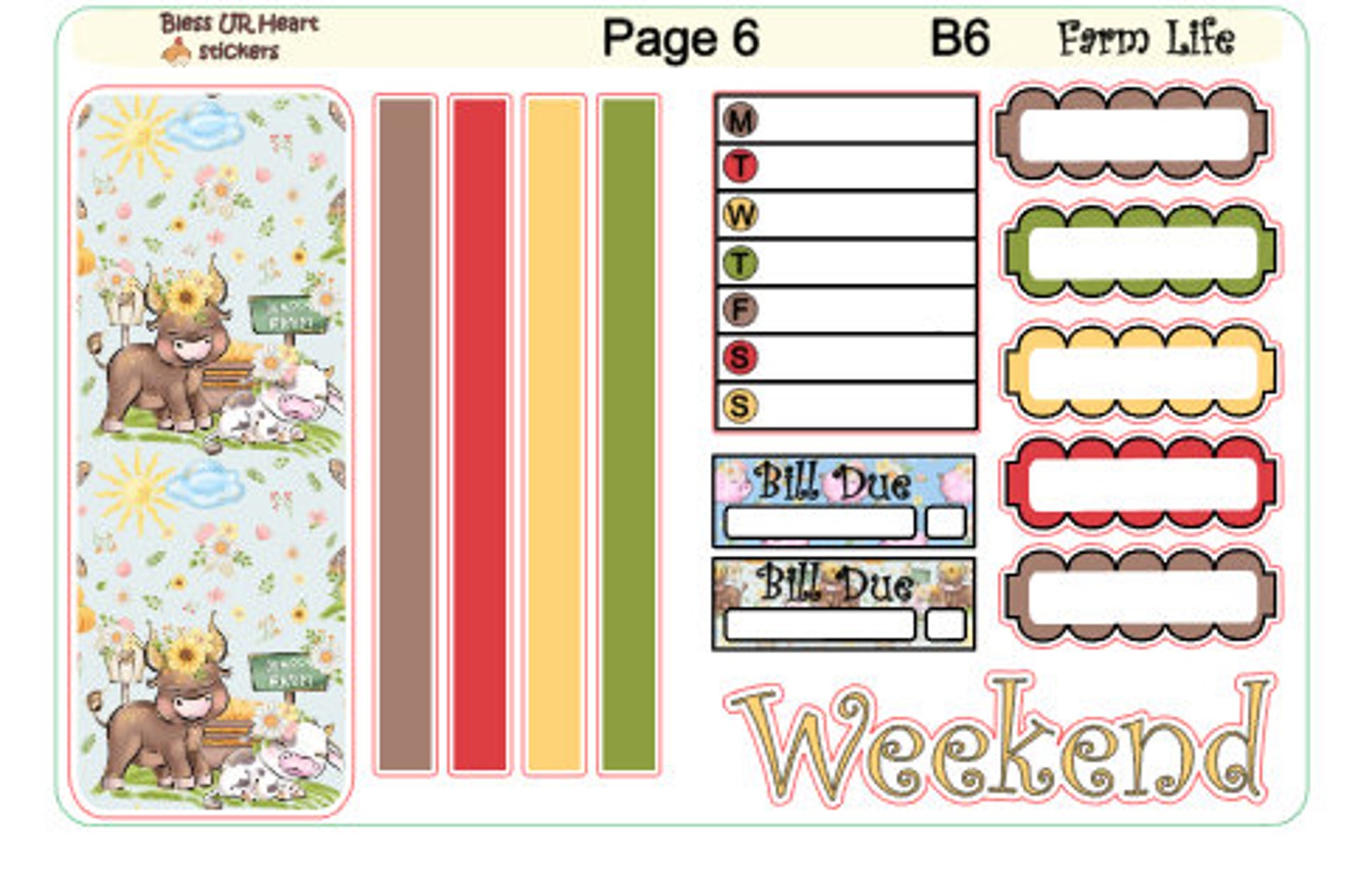 B6 Kit/ Stalogy Planner Stickers/ Farm Life - Etsy