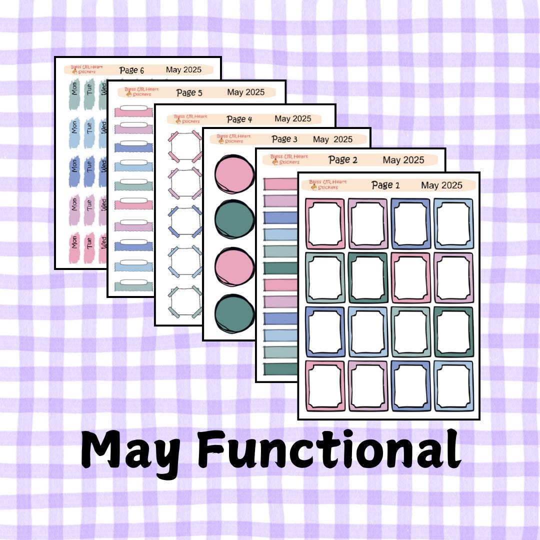 Functional Kit/ May/ Vertical Stickers/ Planner Stickers - Etsy