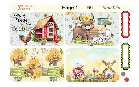 B6 Kit/ Stalogy Planner Stickers/ Farm Life - Etsy