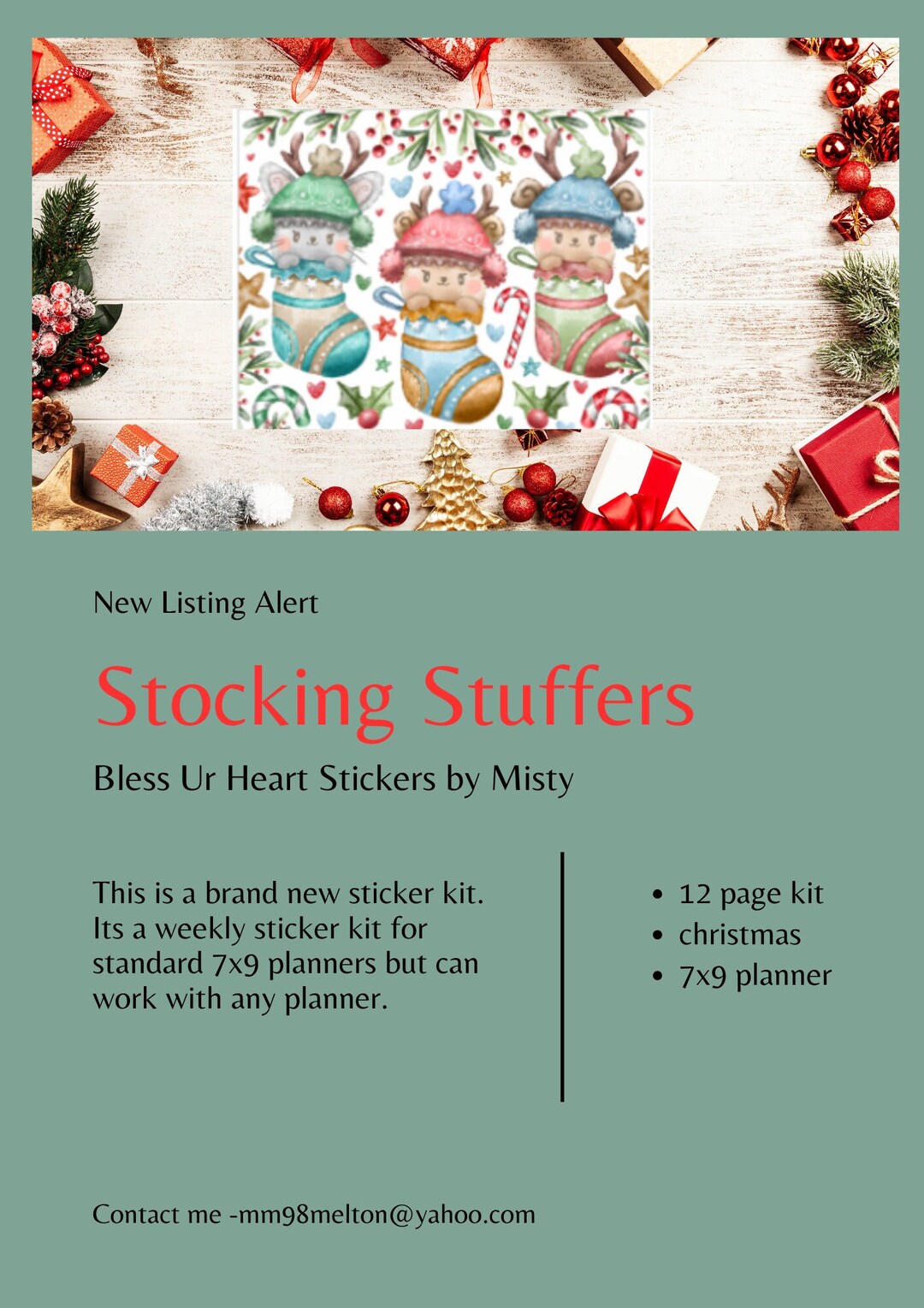 Standard Vertical/stocking Stuffer/ Christmas Sticker Kit - Etsy