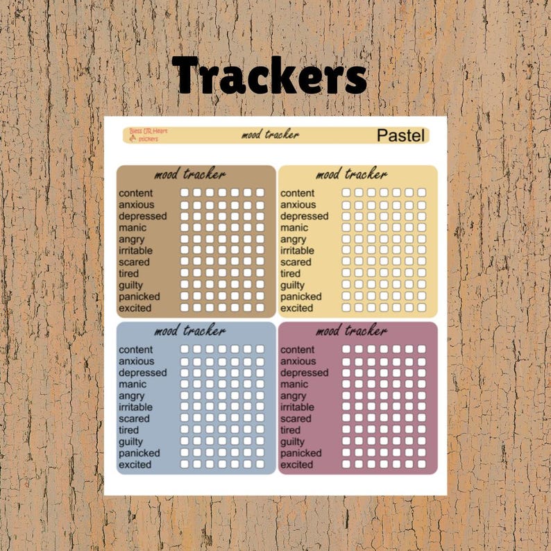 Mood Trackers/planner Stickers/ Many Color Options - Etsy