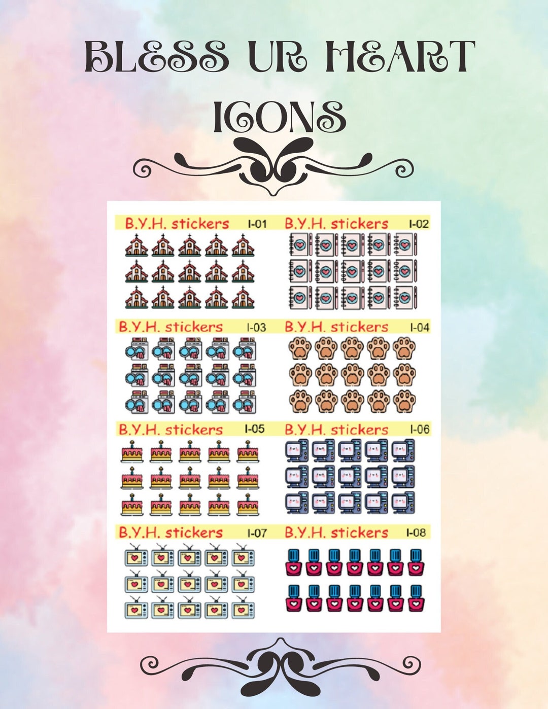 Bless UR Heart Icons - Etsy