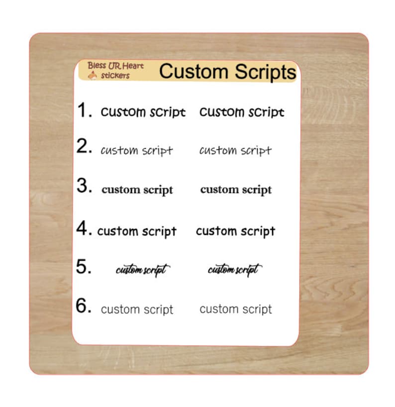 Custom Scripts/fits in Quarter Boxes/multiple Fonts/stickers - Etsy