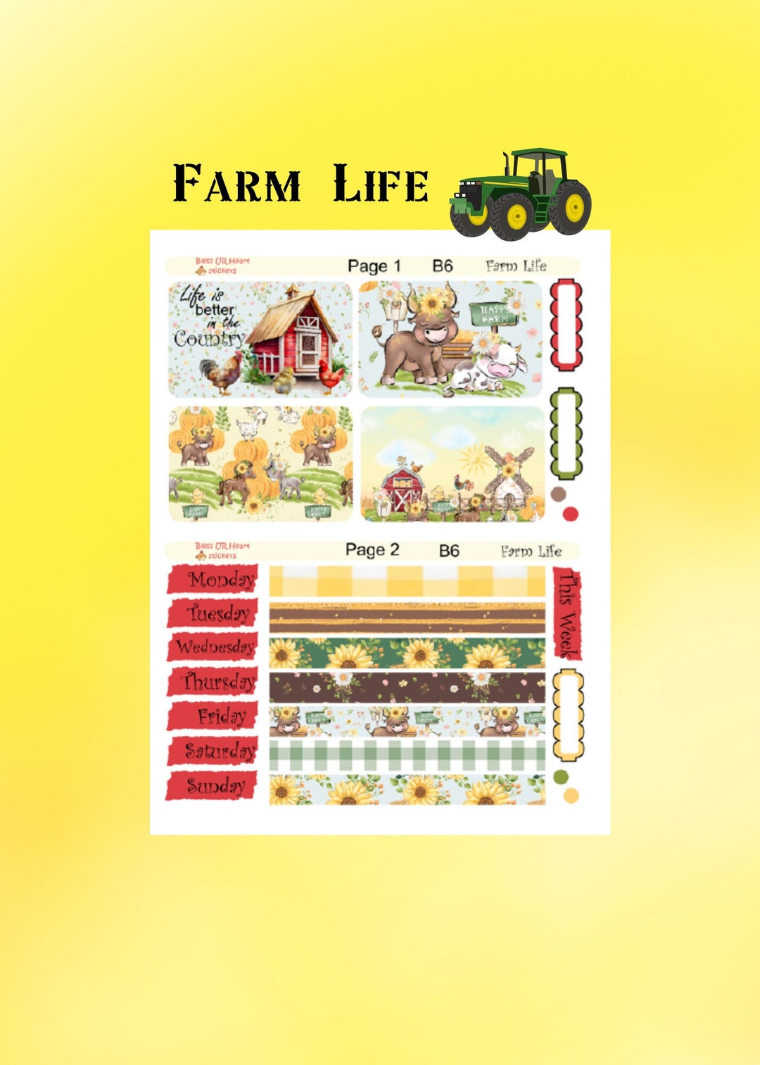 B6 Kit/ Stalogy Planner Stickers/ Farm Life - Etsy