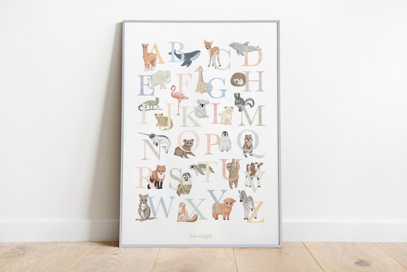 FRENCH ANIMAL ALPHABET, Children's Image, ABC Images, Nursery Children ...