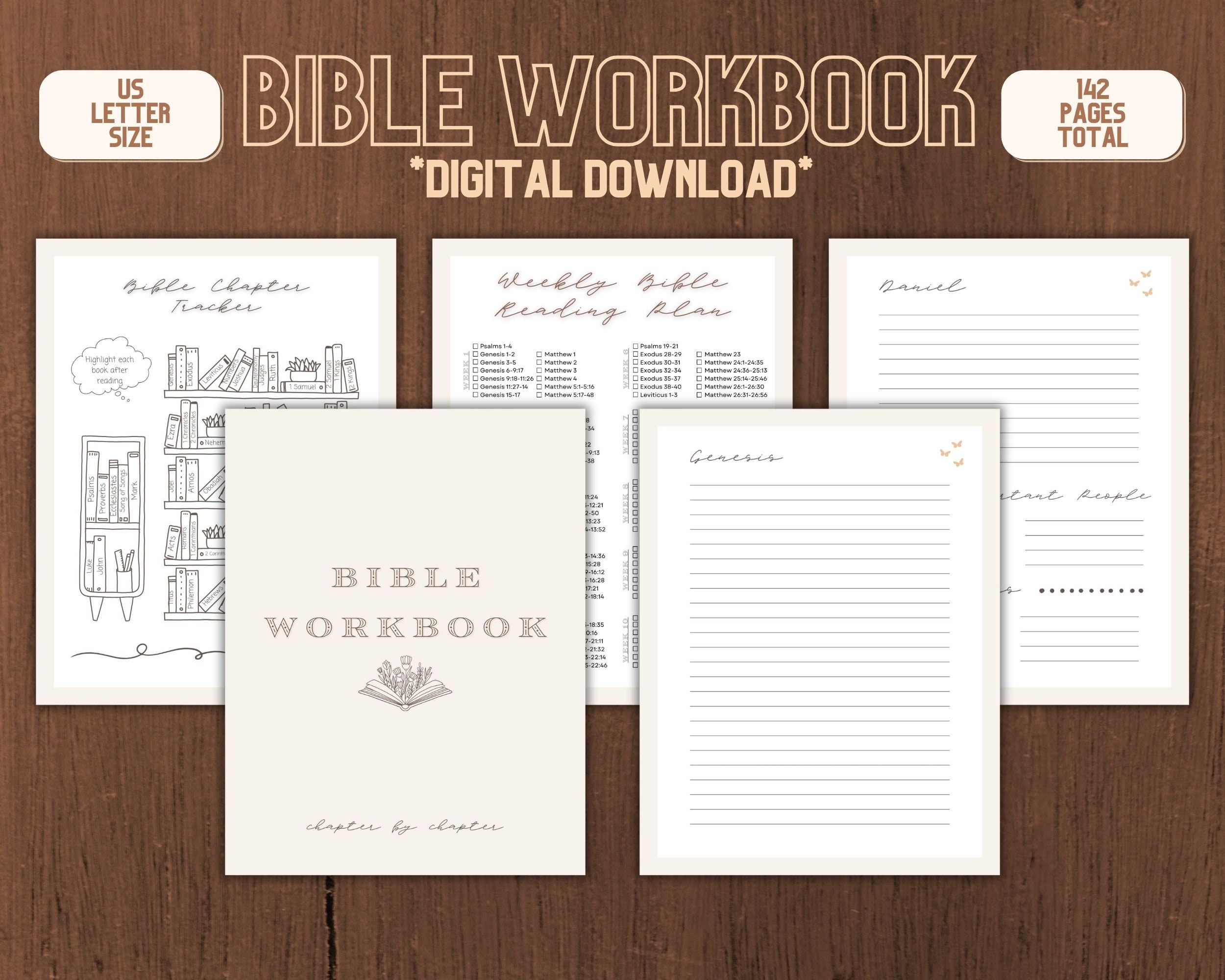 Bible Workbook PDF, Christian Aesthetic Notebook, Digital Download ...