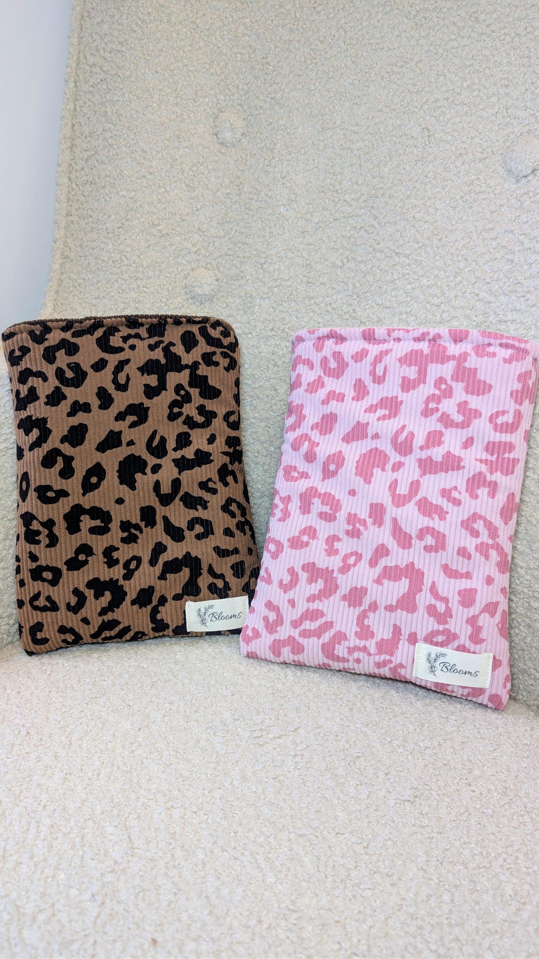Leopard Reversible Book Cover Pouch – Handmade Book Protector ...