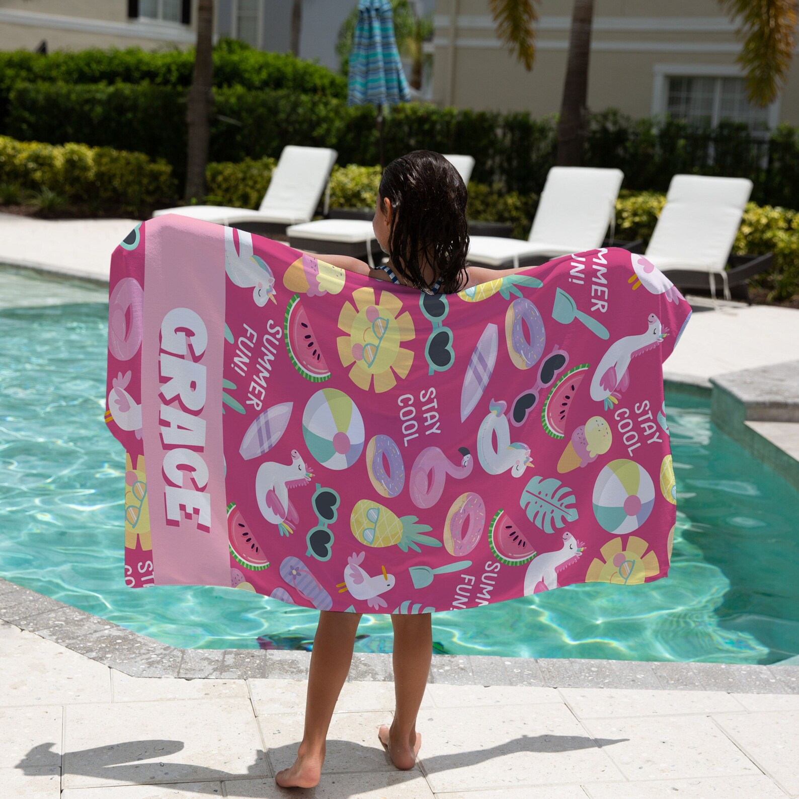 Personalized Kids Beach Towel, Custom Kids Pool Towel, Children Name ...