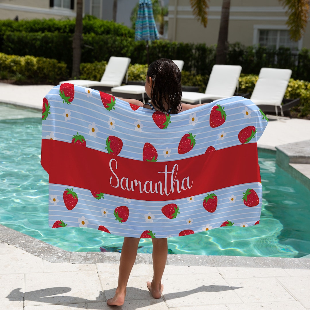 Personalized Fruit Beach Towel, Custom Pool Towels, Large Name Towel ...