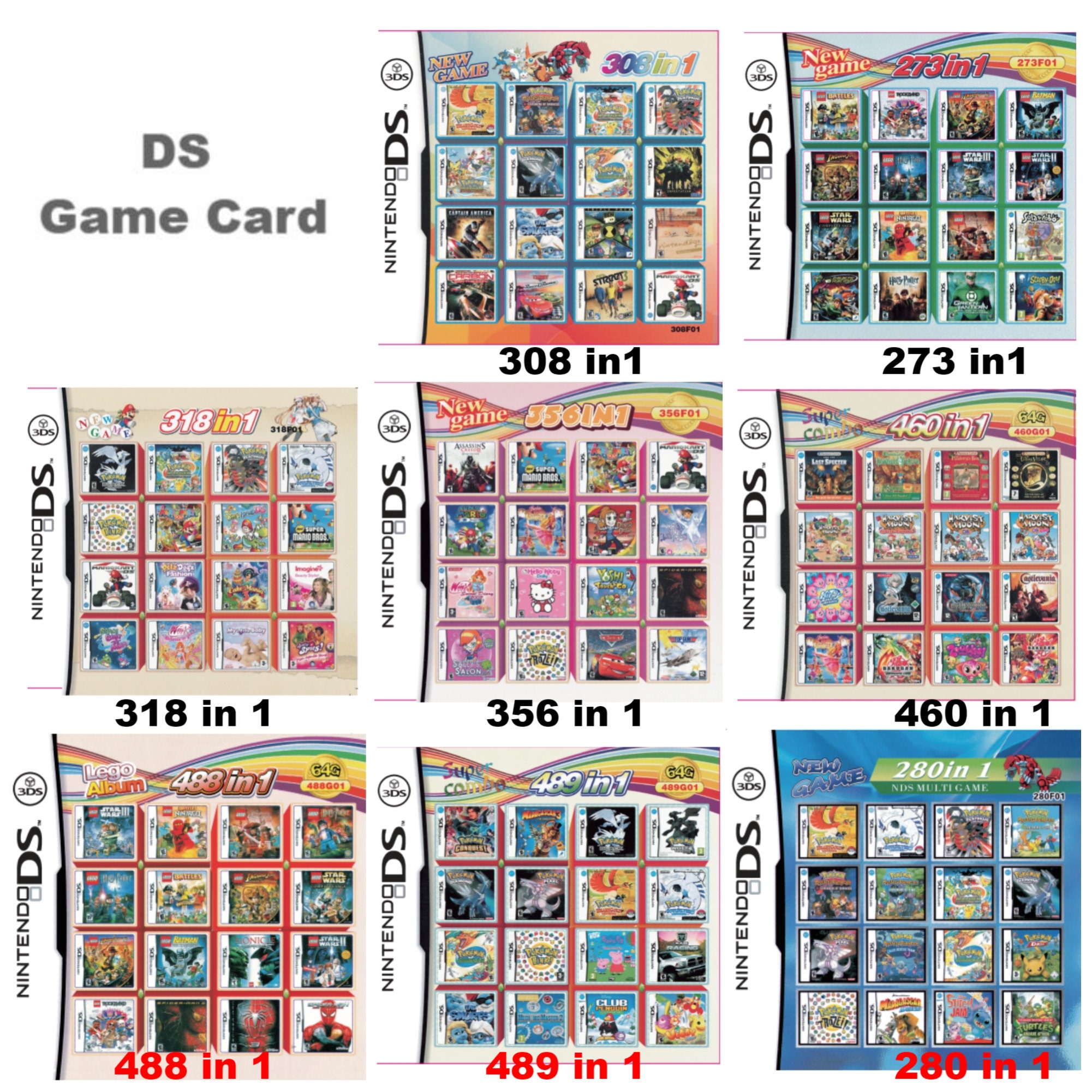 482 in 1 DS Game Card Nintendogs, Littlest Pet Shop Cooking mama Game ...