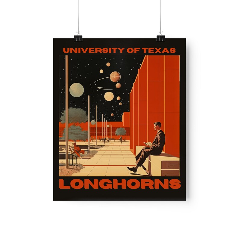 Vintage UT Poster, University of Texas Room Decor, Trendy Poster, 50s ...