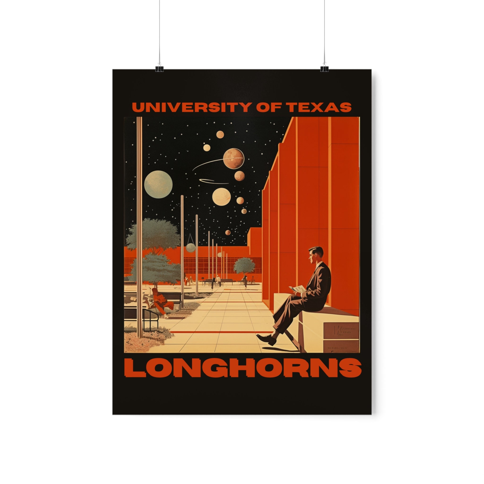 Vintage UT Poster, University of Texas Room Decor, Trendy Poster, 50s ...