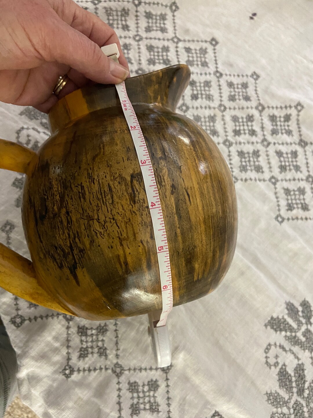 Vintage Hand Carved Wooden Water Pitcher - Etsy