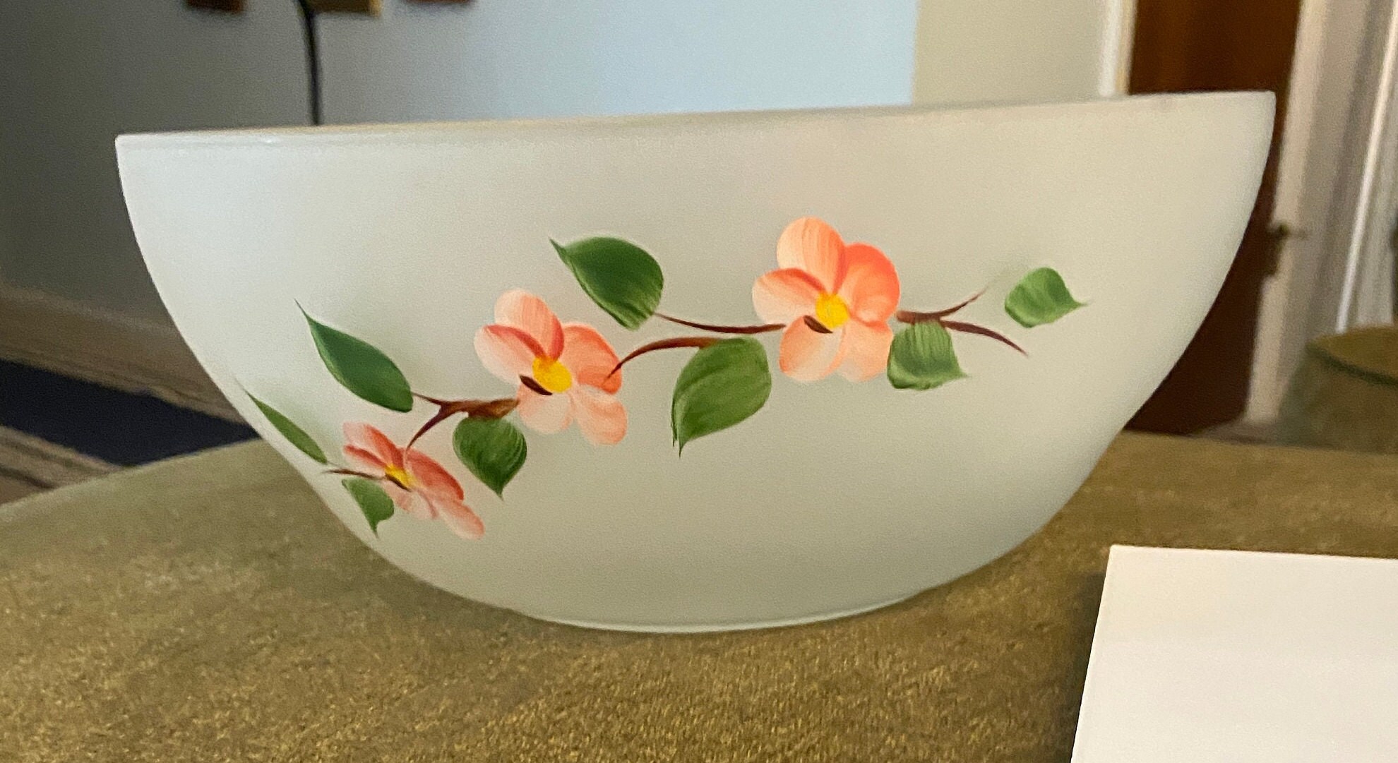 Hazel Atlas Glass Frosted Salad Set With 6 Bowles and and 2 Curets - Etsy