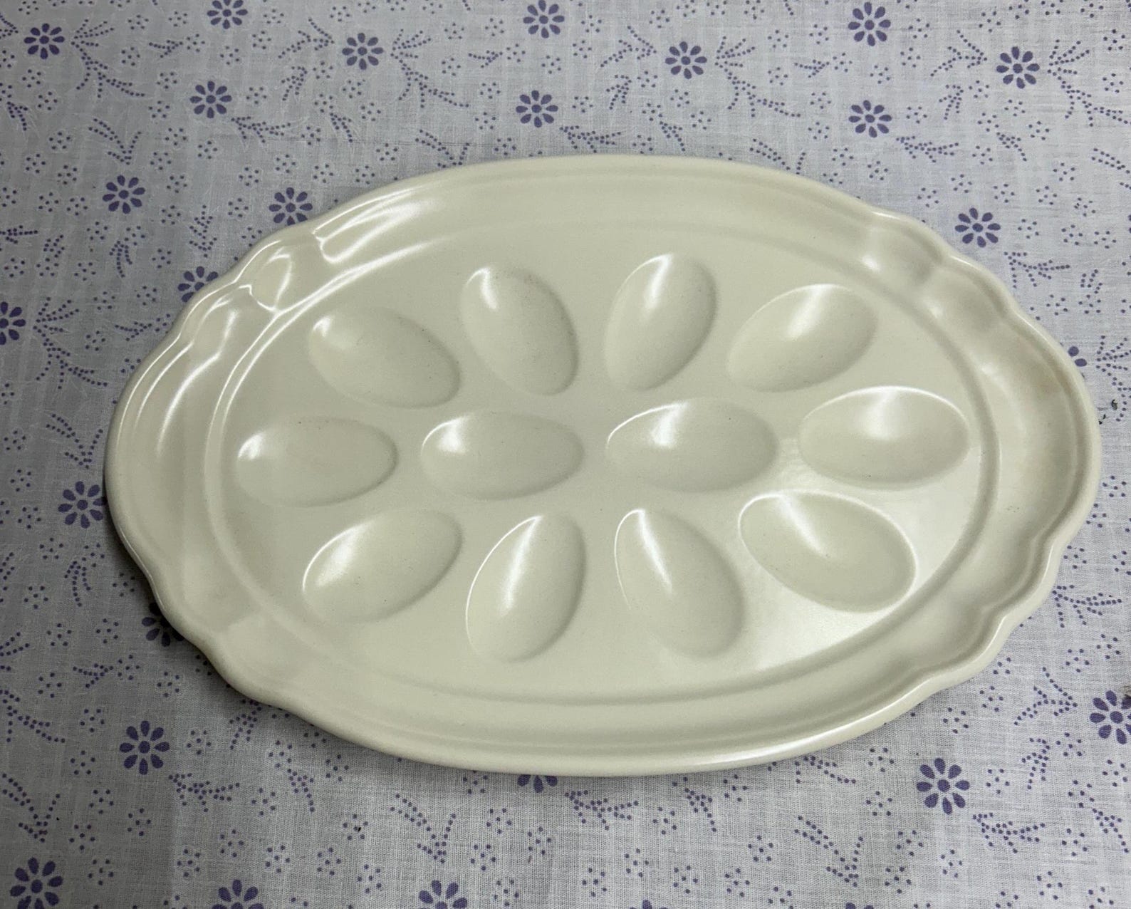 Cream Color Vintage Pfaltzgraff Oval Deviled Egg Dish Plate Cream - Etsy