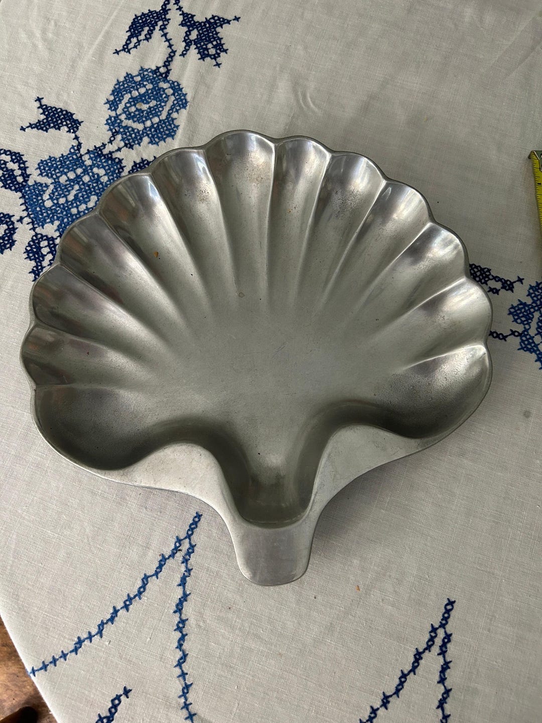 Vintage Pewtarex Scallop Seashell Serving Plate - Etsy