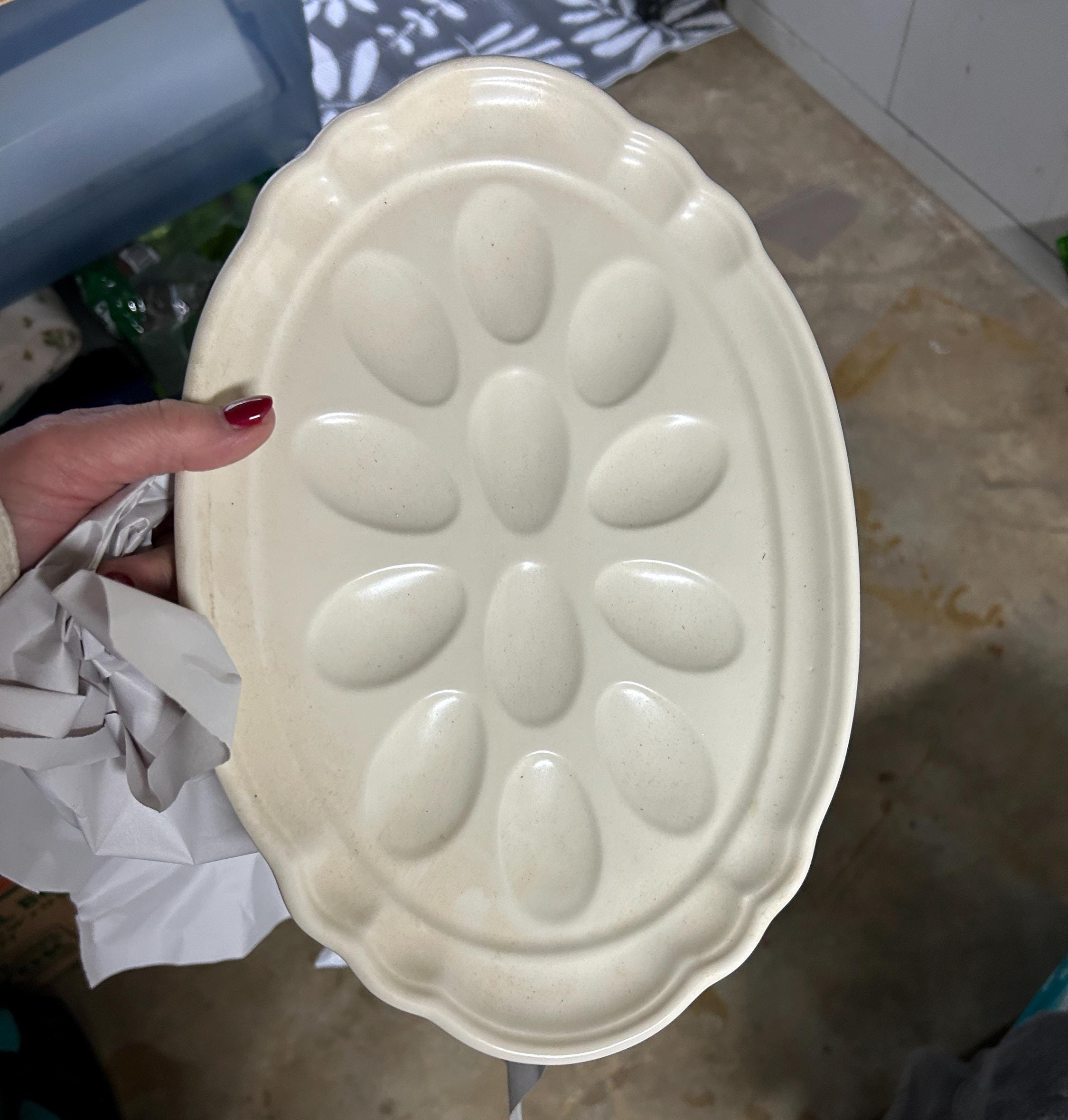 Cream Color Vintage Pfaltzgraff Oval Deviled Egg Dish Plate Cream - Etsy