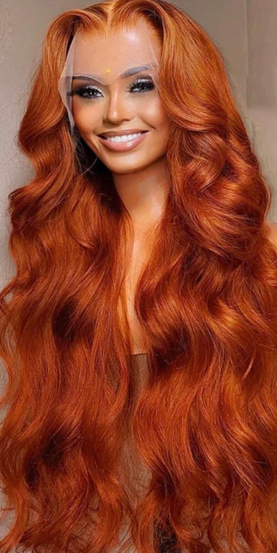 WIG Brazilian Human Hair Orange/ Brownish Brazilian Human Hair Wig 13x6 ...