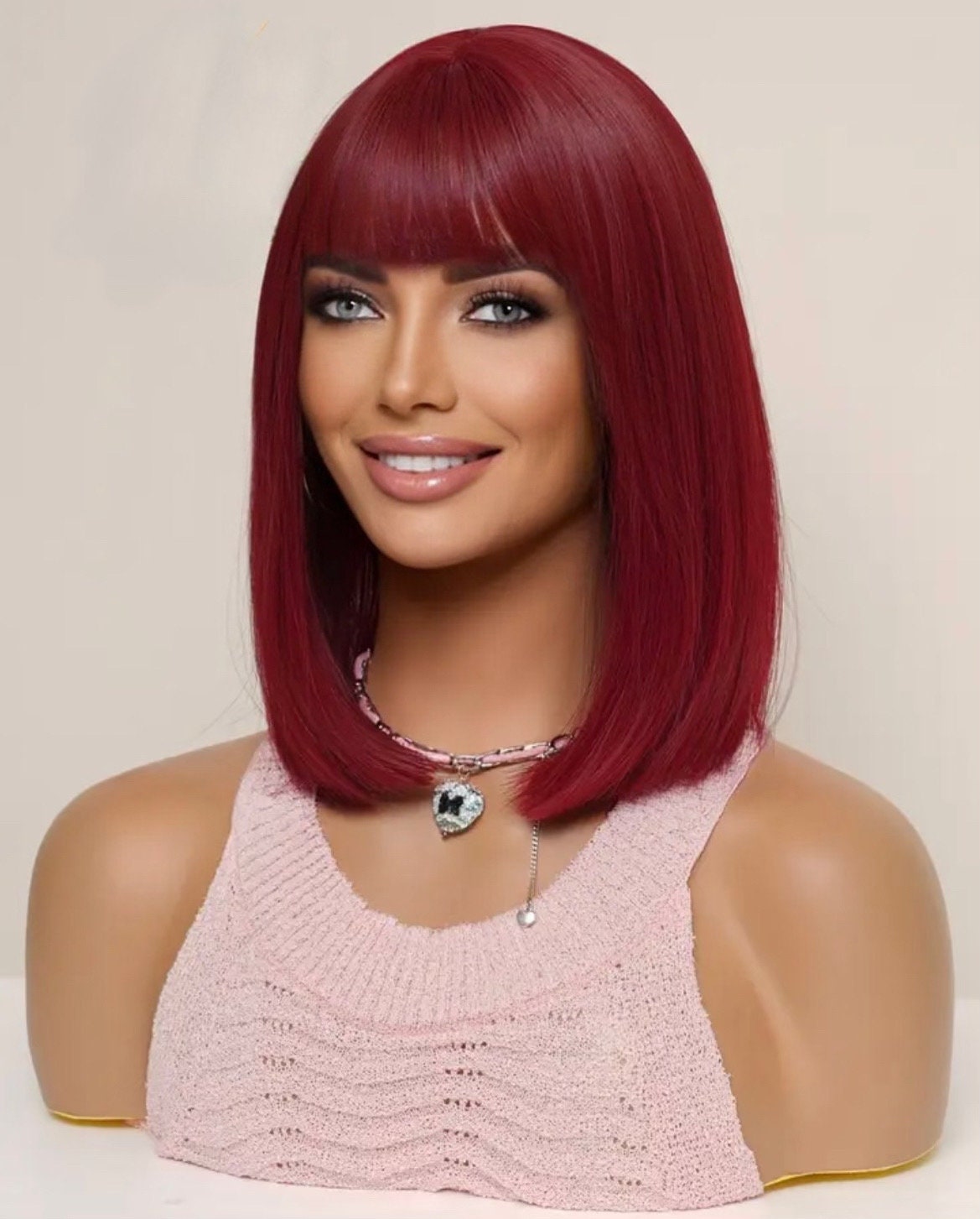 Synthetic Brown 14 Inch Wig Bob Bang Fringe Wig Reusable Wig Suitable For Hairlossalopeica