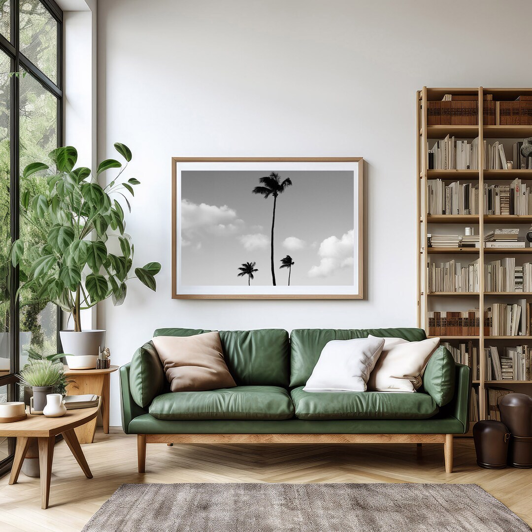 Fine Art Palm Trees Print - Black and White Tropical Ocean Framed Fine ...