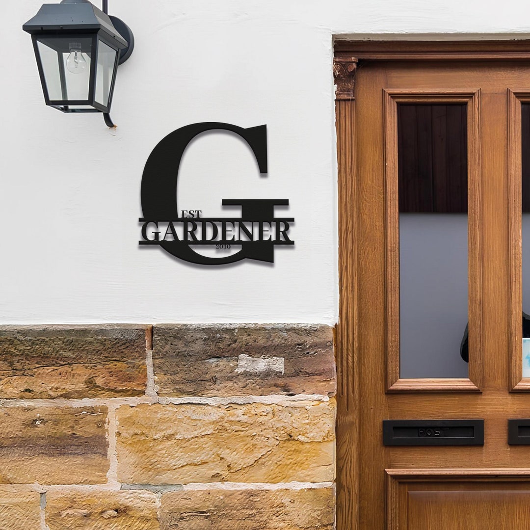 Personalized Family Sign Metal Wall Art, Custom Front Door Sign, Front ...