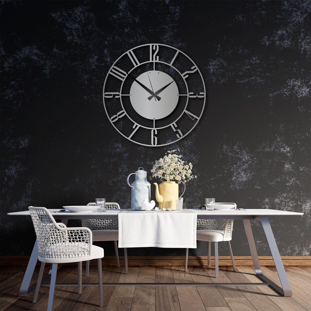 Thin Numbers Modern Wall Clock, Large Wall Clock Unique, Oversized Wall ...