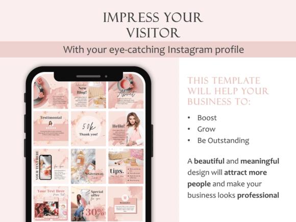 100 Pink Instagram Templates | Pink Social Media Templates| Boho Canva ...