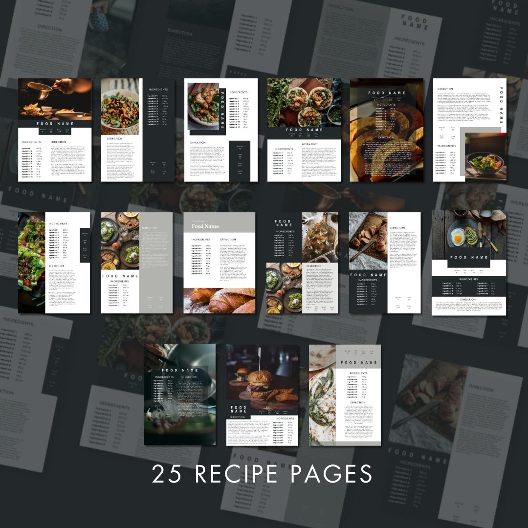 Editable Recipe Book Design | Canva Template | Kitchen Organization ...
