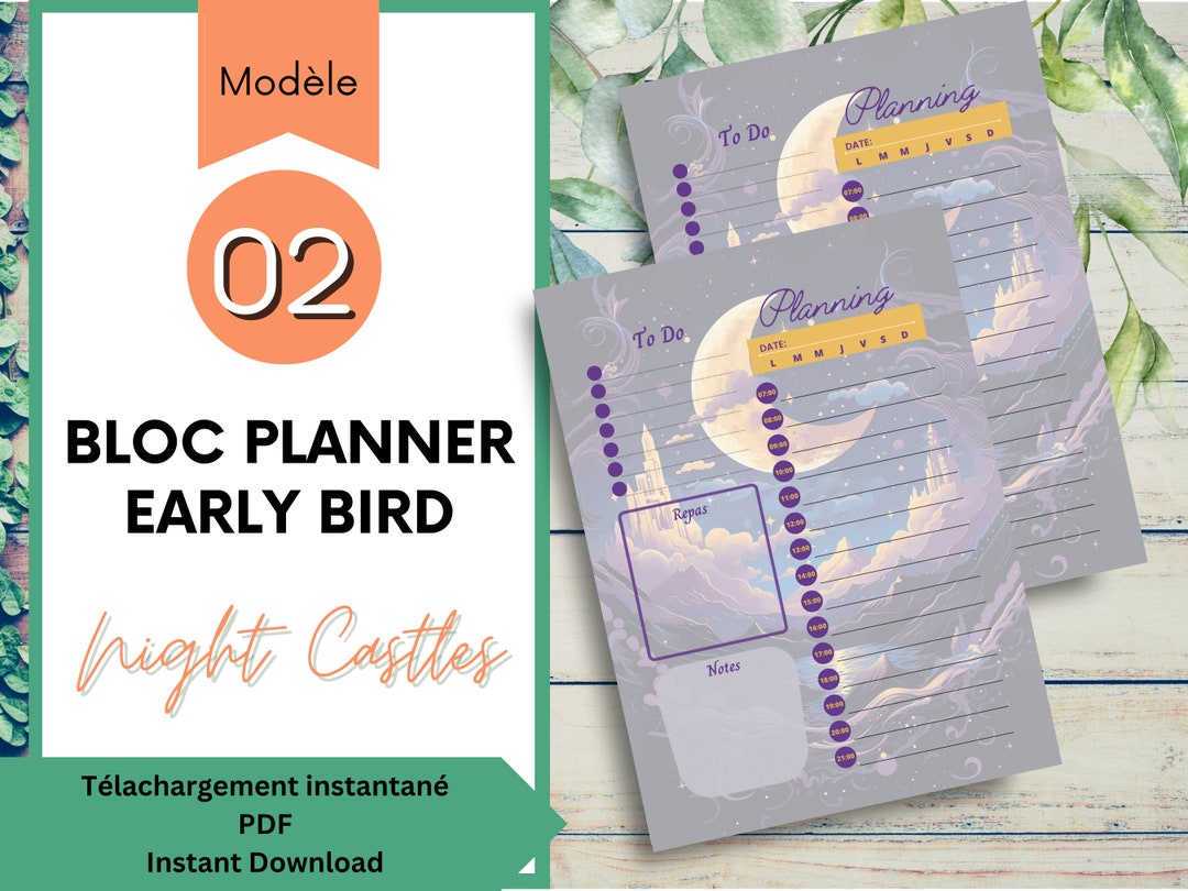 Daily Planner to Print Night Castles - Etsy