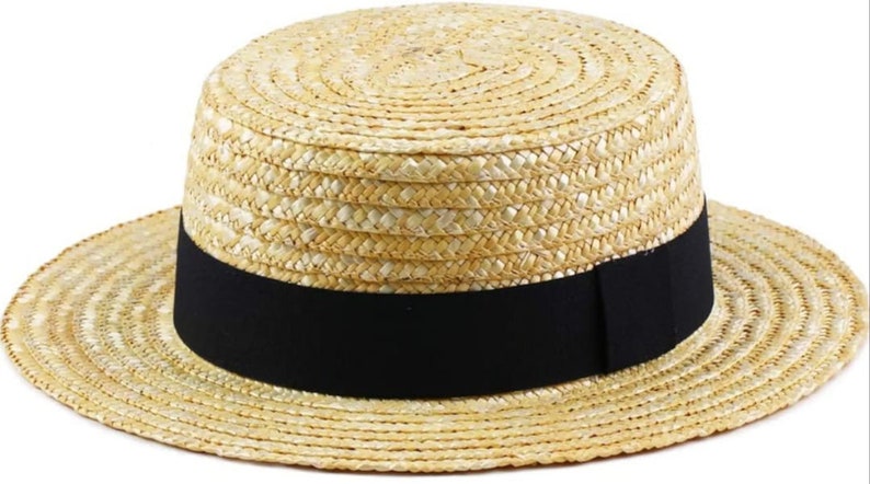 Light and Comfortable, Men's Handcrafted Straw Boatman Hat, Boater Hat ...