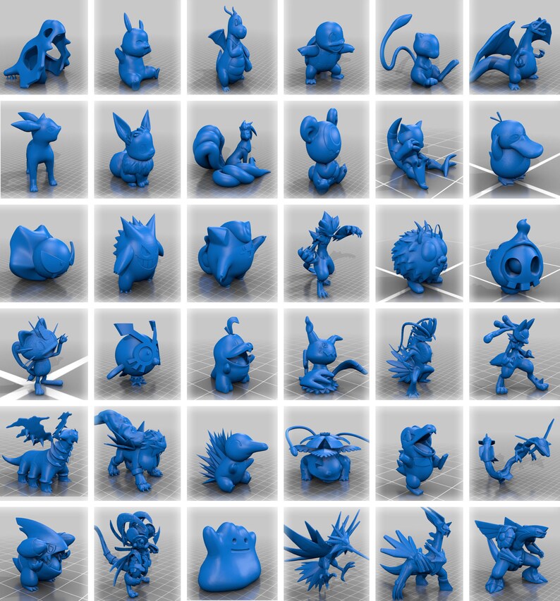 300 Pokemon STL 3D File Bundle Pack 3D Printed Pokemon File Pokemon ...