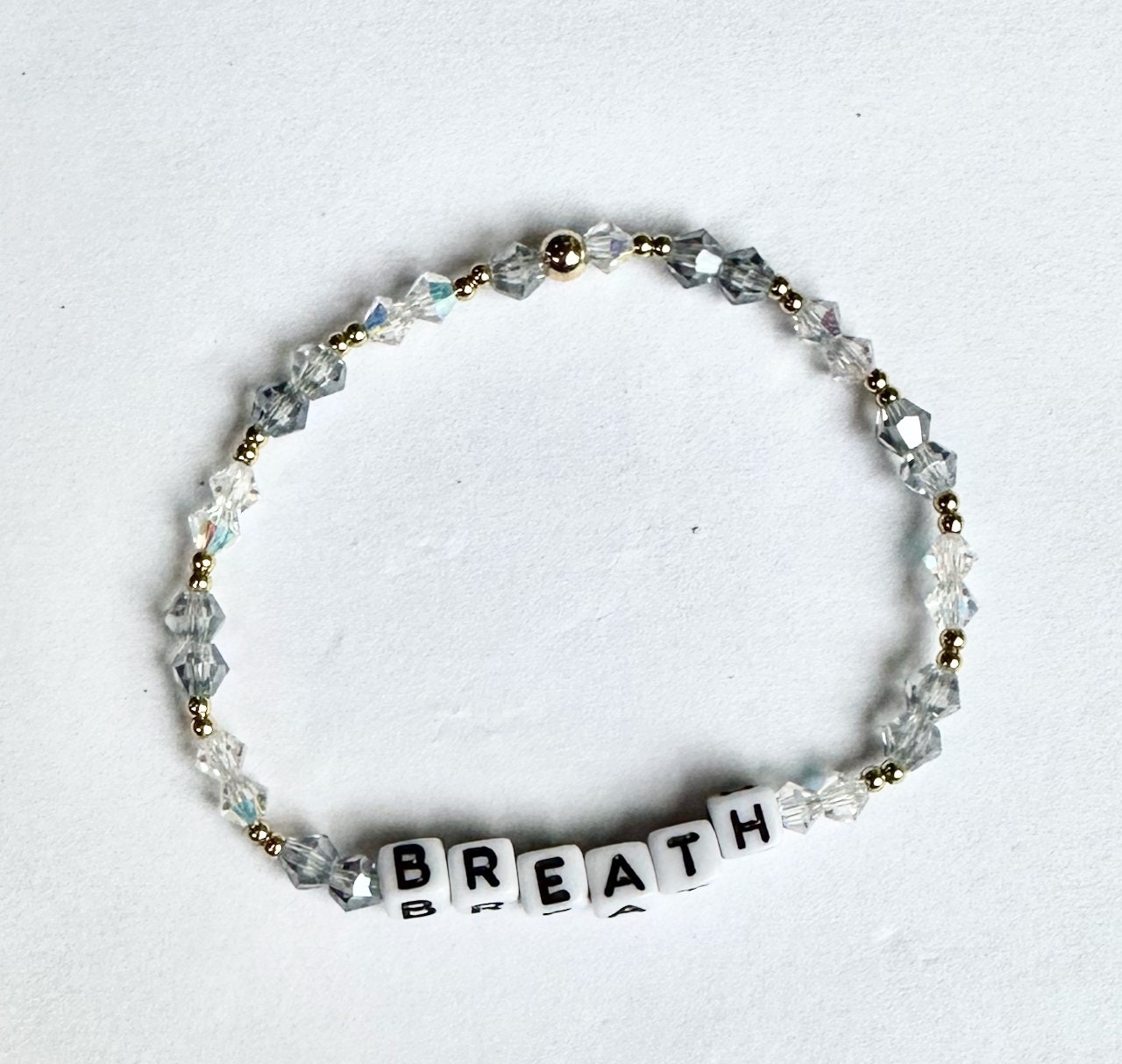 MOON STONE Bracelet, BREATH Bracelet, Alphabetic Beaded Bracelet ...