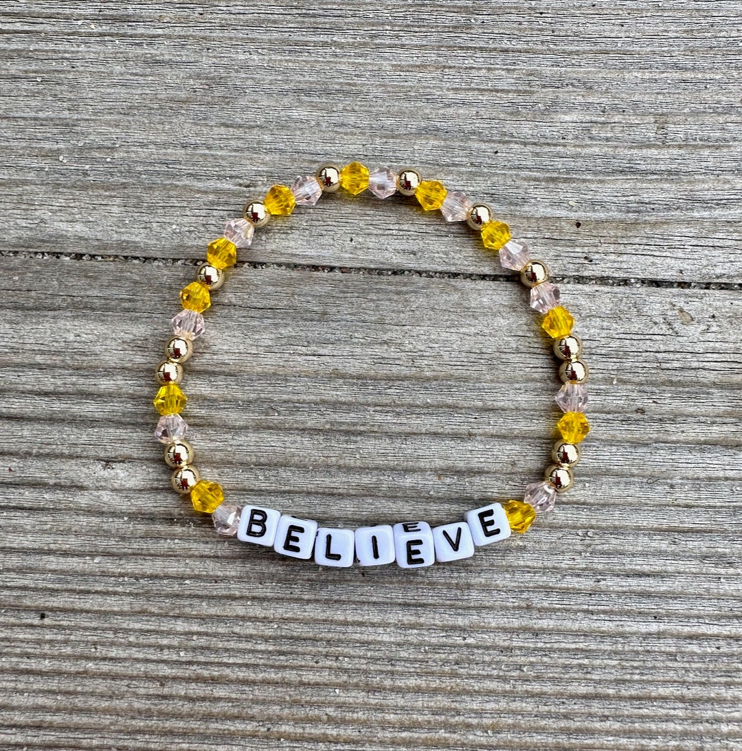 Personalized Word Bracelet, Custom Letter Bracelet, Inspirational ...