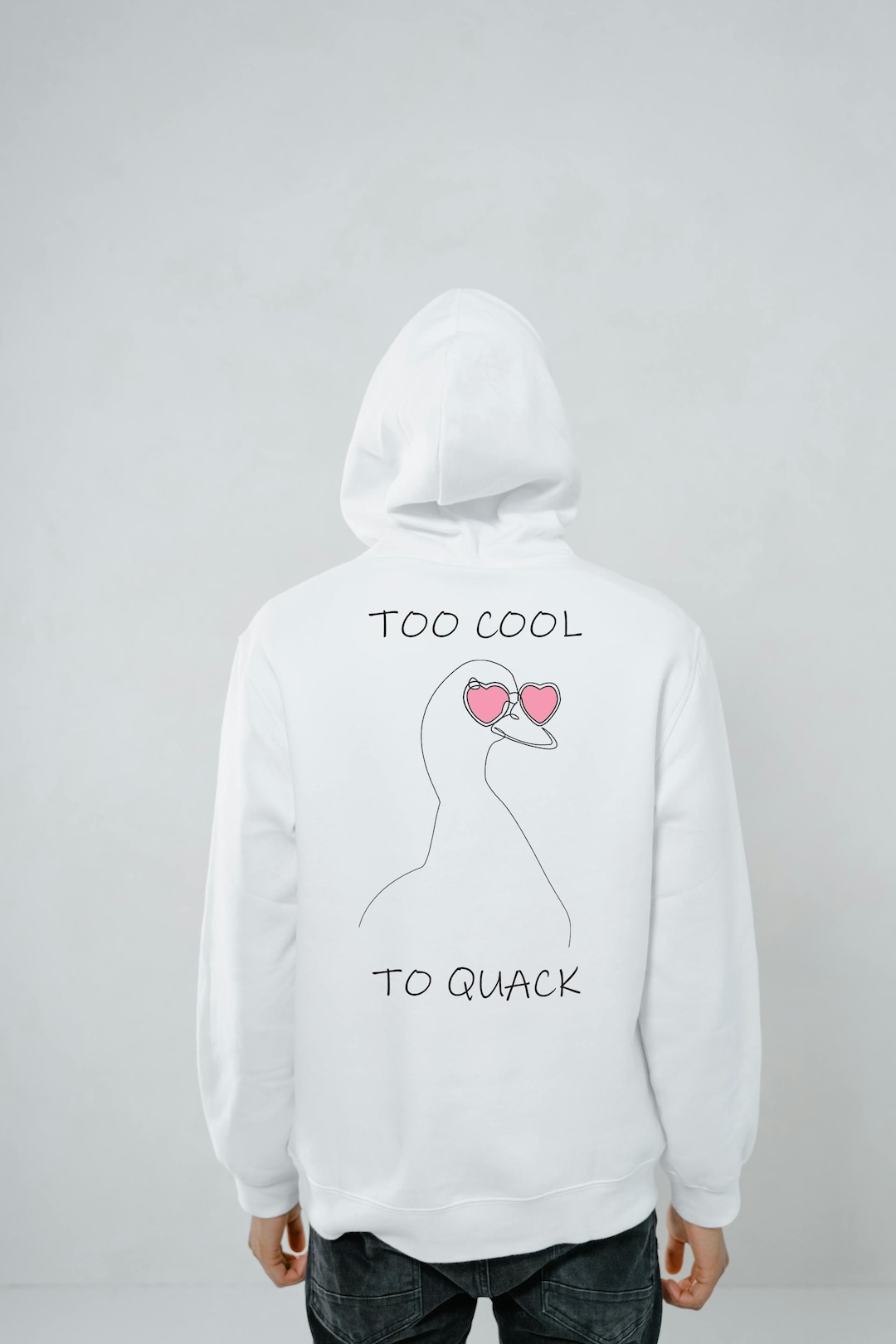 Too Cool to Quack - Duck Line Art Print – Minimalist One Line Drawing ...