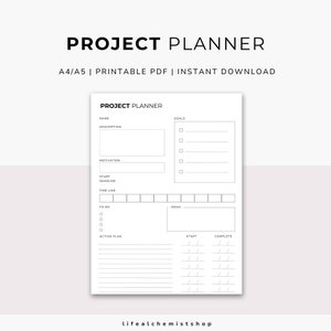 Project Planner Printable PDF A4/A5 - Etsy